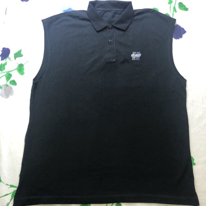 Áo Thun Polo Nam Buckaroo Cắt Nhãn Sát Nách Cổ Bẻ Xẻ Trụ Đen Thêu Logo ...
