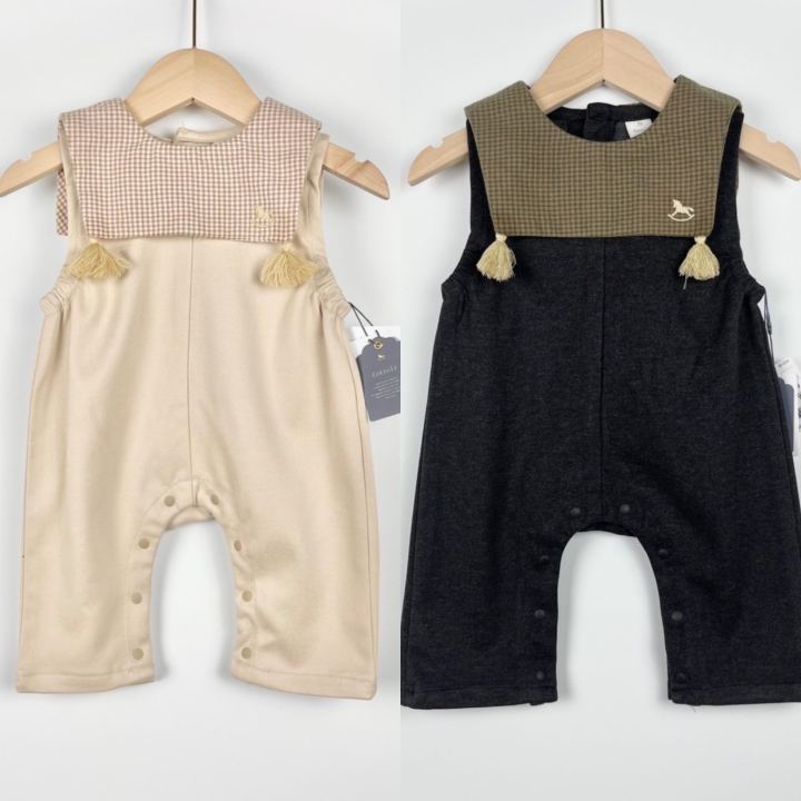 รอมเปอร์ บอดี้สูทและชุดหมี มี 2 สี ครีม ดำ cottoli Size 70,80cm | Lazada.co.th