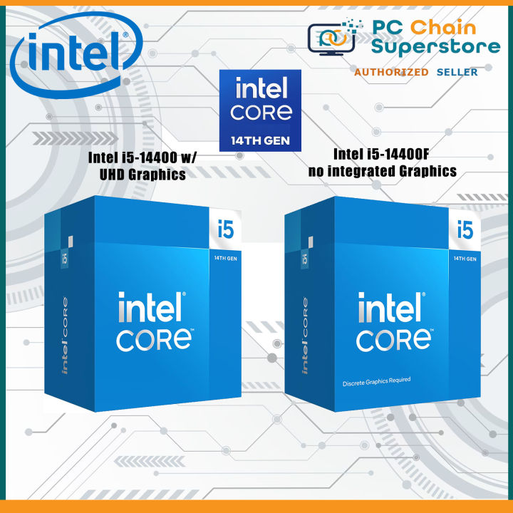 Intel Core i5-14400 / i5-14400F 14th Gen Desktop Processor 10 cores 20MB Cache, up to 4.6 GHz ...