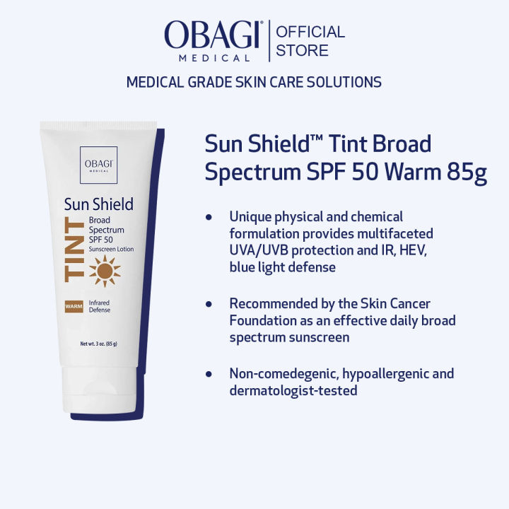 Obagi Medical Sun Shield Tint Broad Spectrum SPF 50 Warm 85g | Lazada ...