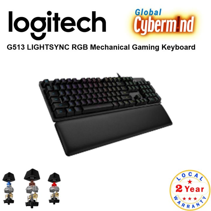 LOGITECH G513 LIGHTSYNC RGB Mechanical Gaming Keyboard (Blue/Red/Brown ...