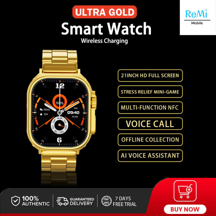 ULTRA GOLD Smartwatch Heart Rate Monitor Whatsapp Message Reminder ...