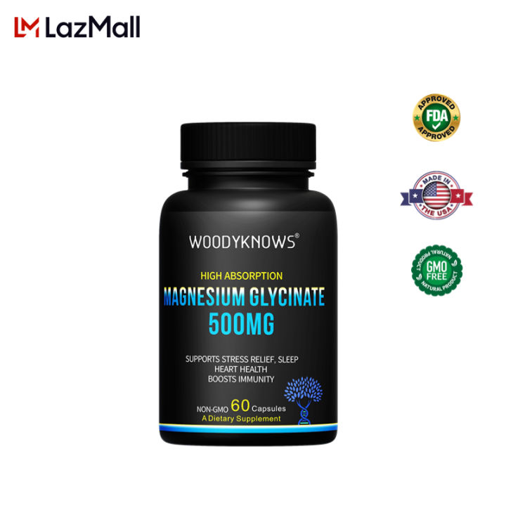 Magnesium Glycinate, Supports Muscles, Heart, Nerves & Bones, Relieves ...