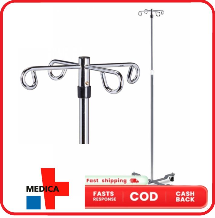 IV Stand 4 Hooks Adjustable IV Stand OR 2 Hook IV Stand Hospital IV ...