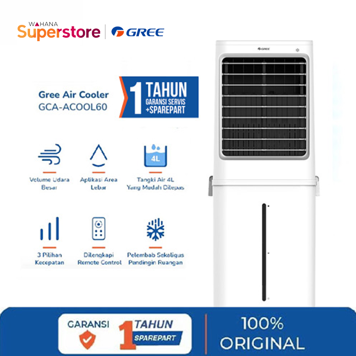 Gree Air Cooler Penyejuk & Humidifier 60 Liter - GCA-ACOOL60 | Lazada ...