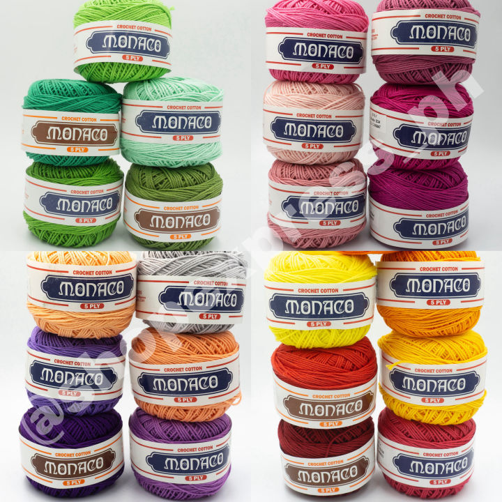 3ply & 5ply Monaco Mercerized Cotton Crochet Thread Part 1/4 [WHITE ...