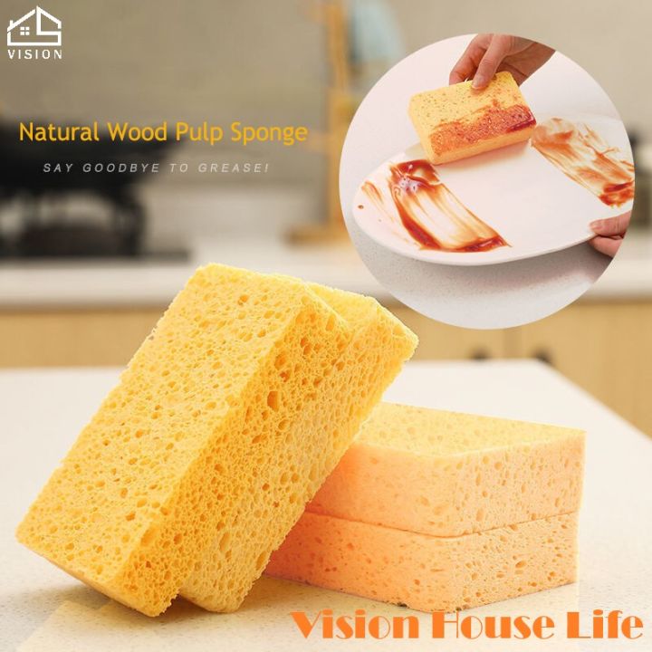 Vision Wood Pulp Cotton Sponge Wiping Cloth Dishwashing Cleaning Sponge ...
