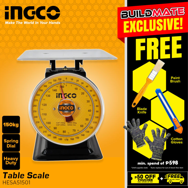 INGCO Spring Table Scale 150kg HESA51501 - BUILDMATE - IHT | Lazada PH