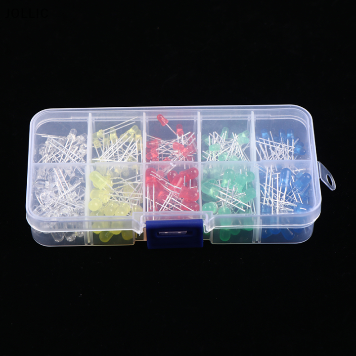 Jollic 200PCS 3V 20mA ไดโอดที่มีสีสัน3mm LED Light ASSORTED Kit DIY LED ...