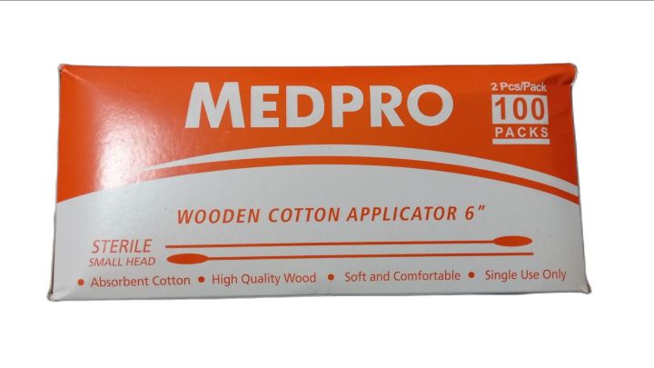 sterile cotton applicator 6 inches (100 pcs per box) | Lazada PH