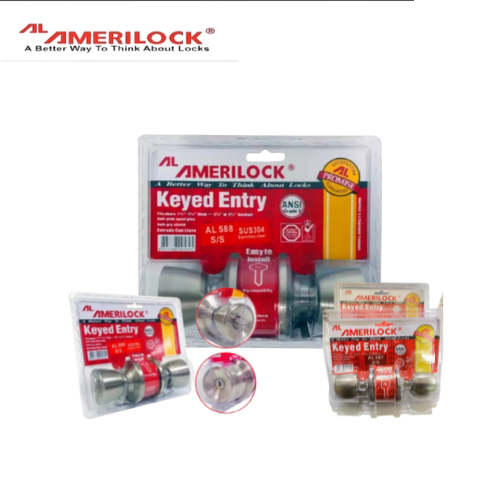 AMERILOCK Door Knob stainless steel with 3 keys | Lazada PH