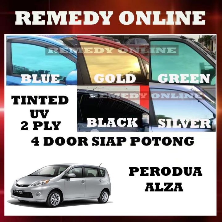 Perodua Alza Tinted Kereta 4 Door Tinted 2PLY UV99% Siap Potong Dark ...