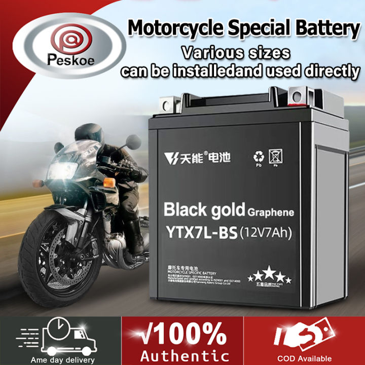 MOTORCYCLE BATTERY Maintenance Free (Size 2.5L/3L/4L/5L/6.5L/7L) 12v ...