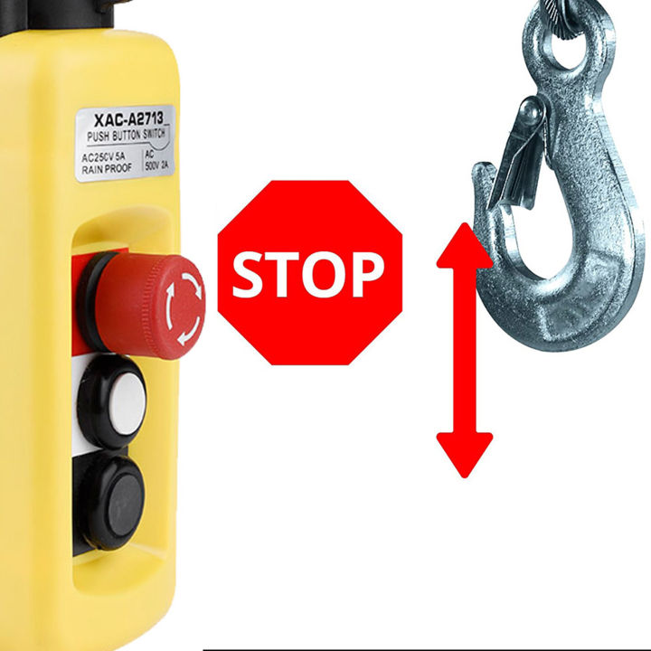 Lifting Pendant Controller Crane Chain Hoist Push Button Switch with Emergency Stop | Lazada PH