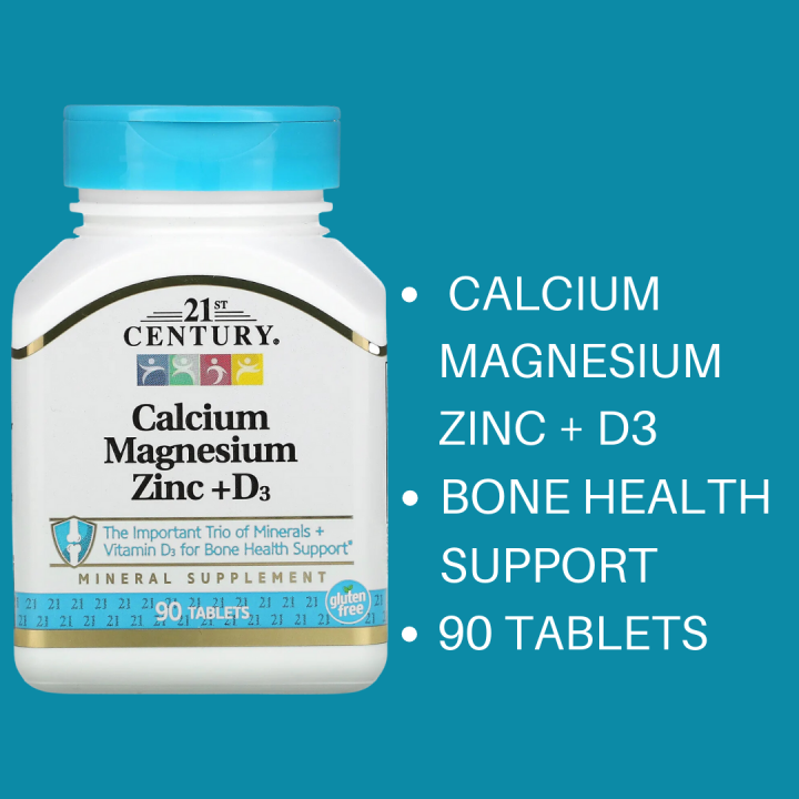 21st Century Calcium Magnesium Zinc + D3 Zinc + Vitamins C & B-6 Zinc ...