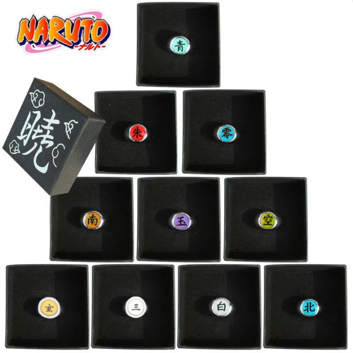 Anime Naruto Ring Shippuden Alloy Akatsuki Member Cosplay Ring Uchiha ...
