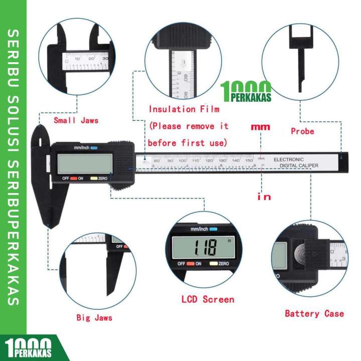1P Caliper Digital Meter / Jangka Sorong LCD 0-150MM | Lazada Indonesia