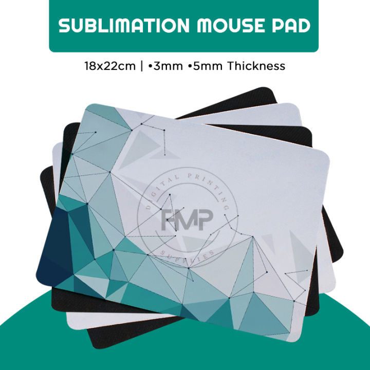 FMP Sublimation Rubber Mouse Pad 3mm & 5mm (18cm by 22 cm area size ...