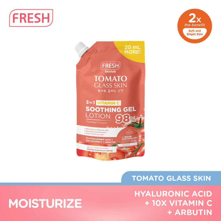 Fresh Skinlab Tomato Glass Skin in 1 Vitaminc C Soothing Gel Lotion 120 ...