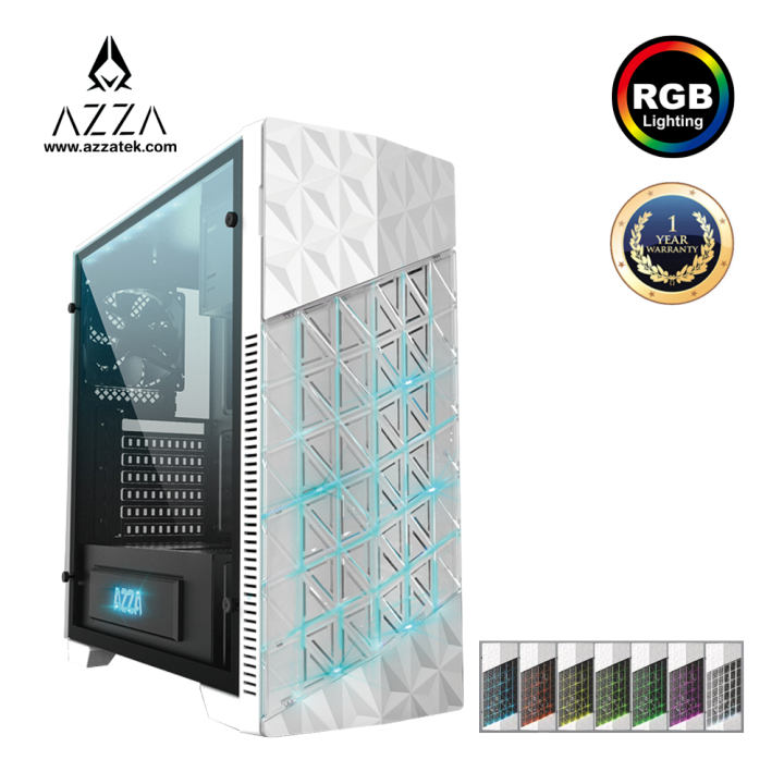 AZZA ATX Mid Tower Tempered Glass RGB Gaming Case ONYX 260 – White ...