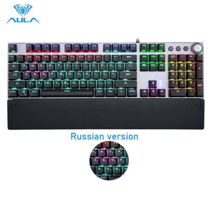 AULA F2088 Mechanical Gaming Keyboard Anti-ghosting 104 blue Switch ...