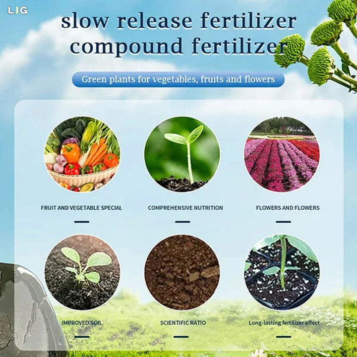 LIG Home Gardening Universal Slow-Release Tablet Organic-Fertilizer ...