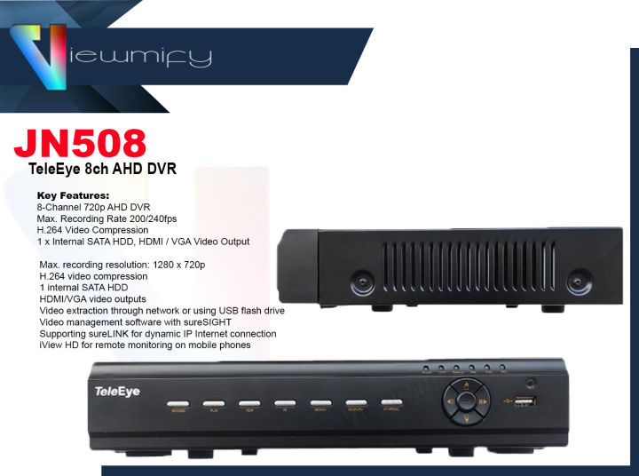 TeleEye JN508 8CH AHD DVR | Lazada PH