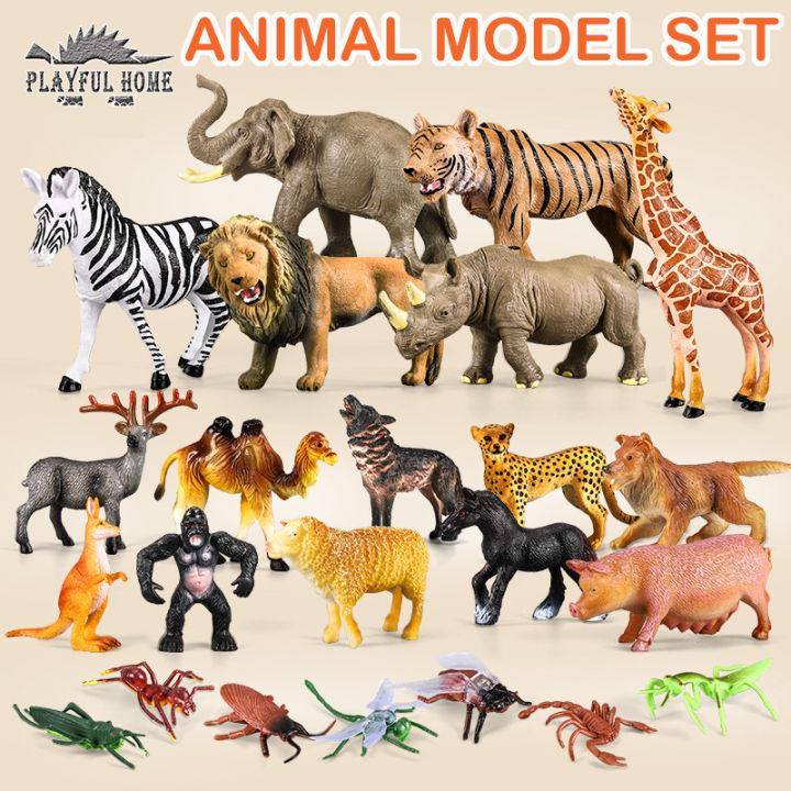 Wildlife Animals Model Toy Set Realistic Animal Action Figure ...