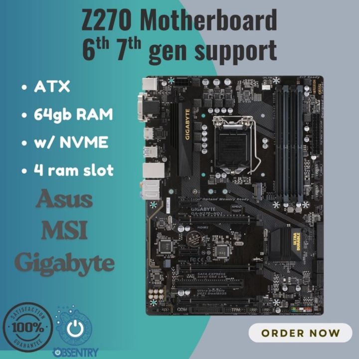Motherboard 6th 7th Gen Gigabyte H270-HD3 H270 Z270 DRAGON ASUS Prime ...