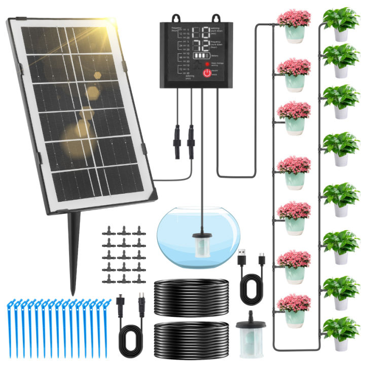 Solar Irrigation System,Solar Drip Irrigation Kit With 15 Drippers ...