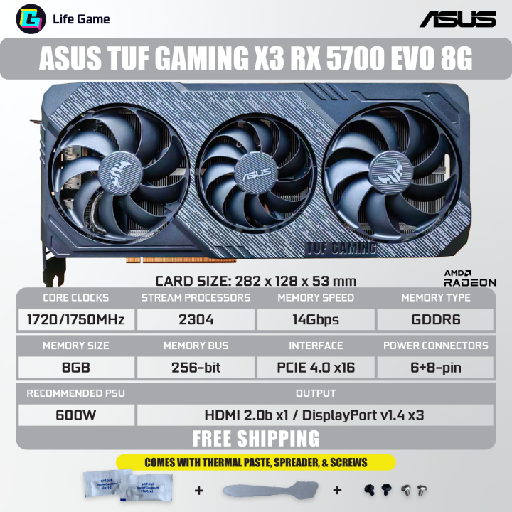 Used ASUS RX 5700 XT 8G 256-bit GDDR6 Graphics Cards AMD Radeon TUF ...
