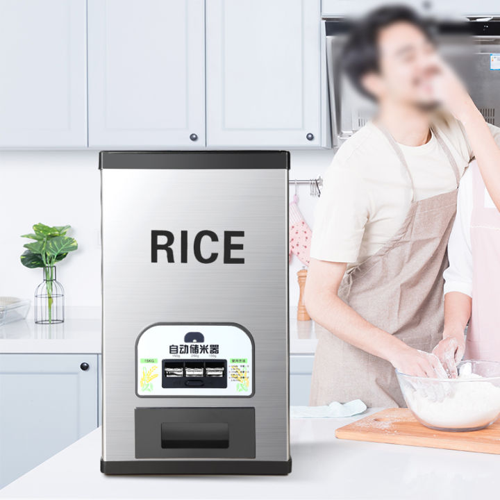 Rice Bucket Storage Stainless Home Automatic 10/20/25kg rice dispenser ...