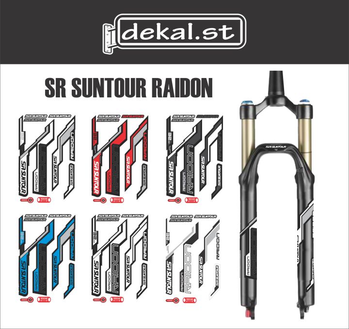 SR Suntour Raidon ( bike fork decals / fork sticker with gloss laminate ...
