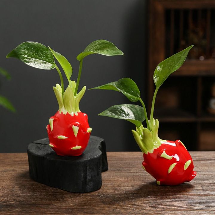 LABAICAI 2pcs Thủ công mỹ nghệ Bình hoa rồng Tinh xảo Gốm sứ Giá đỡ hoa ...