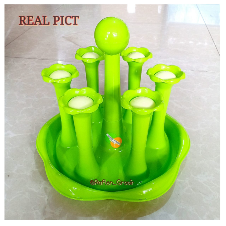 Stand gelas Plastik Murah isi 6/ rak gelas untuk isi 6 gelas | Lazada ...