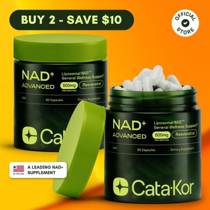2x Cata-Kor NAD+ Advanced - NAD+ Supplement for Energy & Healthy Aging ...