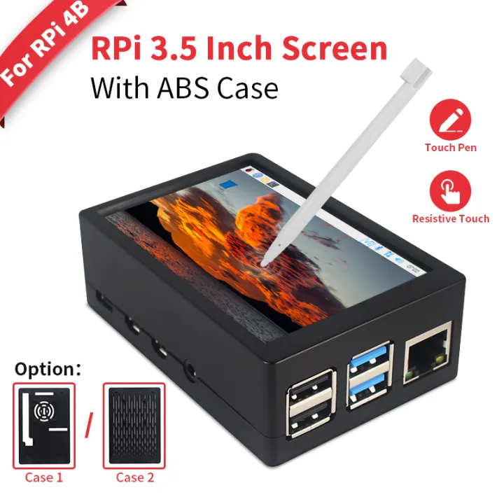 【Storewide Sale】 Raspberry Pi 4 Model B 3.5 inch TFT Touch Screen 480x320 LCD with ABS Case ...