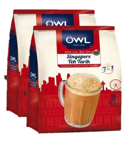 OWL Singapore Teh Tarik Milk Tea อาวว์ ชาชัก สิงคโปร์ 12ซอง (2แพค ...