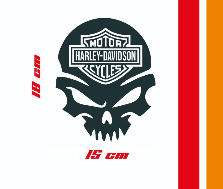stiker sepeda motor harley davidson skull moge cutting sticker decal ...