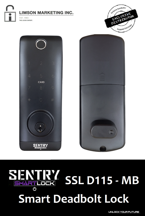 Sentry SSL D115-MB 5way Smart Deadbolt Door Lock Matte Black Finish ...