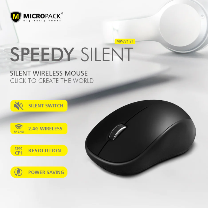 Silent Wireless Mouse for Computer/Laptop MICROPACK (MP-771W-ST ...