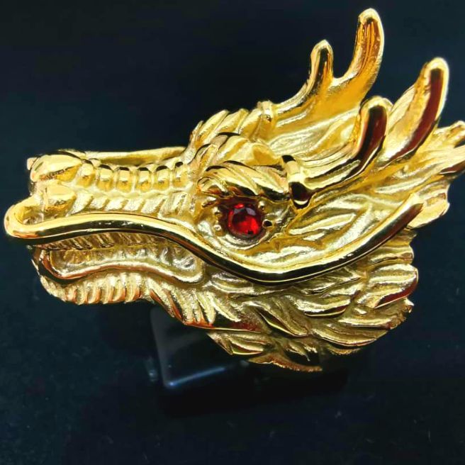 Biker/Rocker Stainless Steel Red Eye Dragon Ring. | Lazada