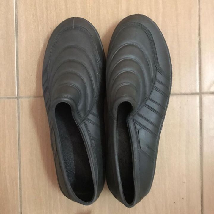 Rubber Black Shoes¥Kasut Getah Hitam Kampung Addidas¥Kasut Kebun Sawah ...