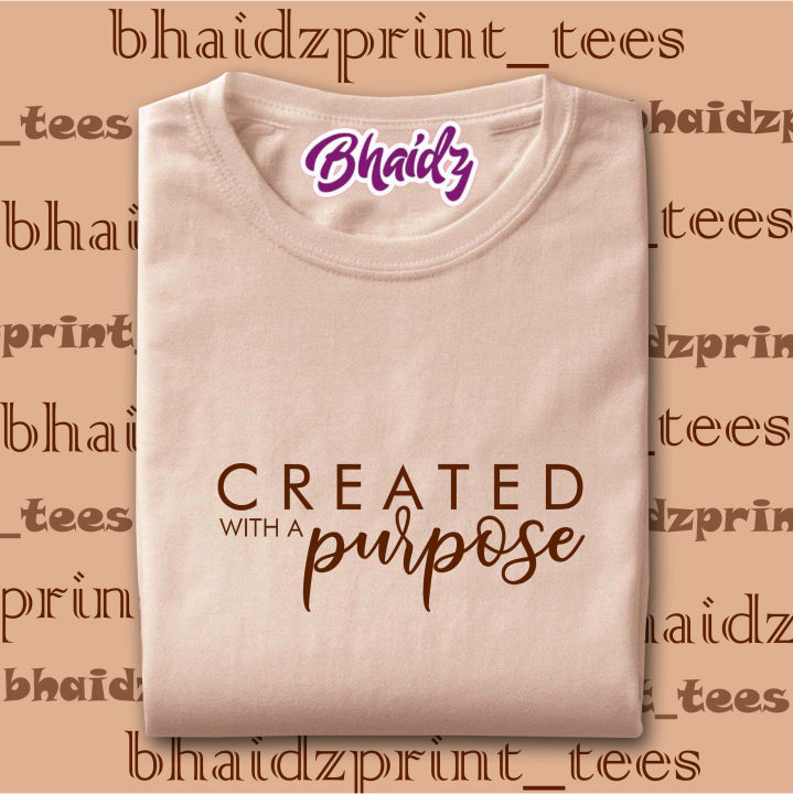 CREATED WITH PURPOSE STATEMENT TSHIRT DESIGNS FOR KIDS AND ADULT UNISEX ...