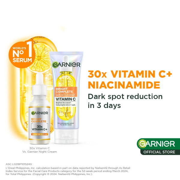 New Garnier 30x Vitamin C+ Cleanse & Care Duo: Serum Cleanser (100ml ...