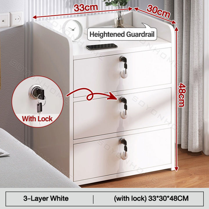 【24 hour ship out 】Bedside Cabinet Table Mini Modern Simple Storage ...