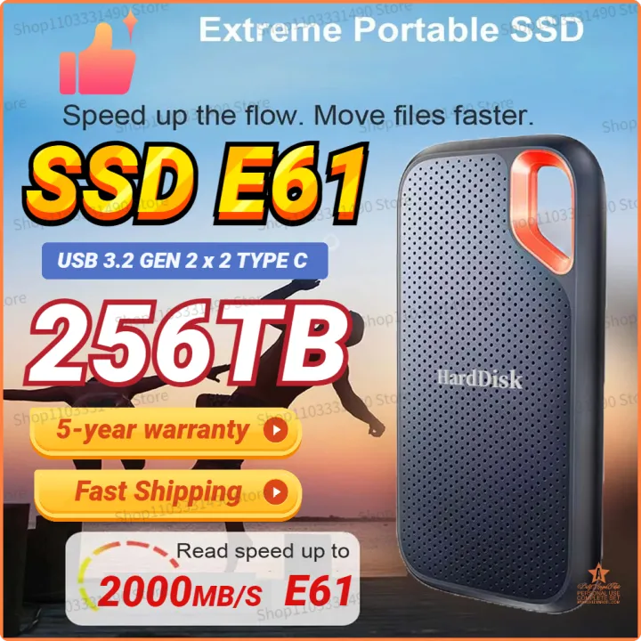 [op005] 256TB SSD E61 Portable External HD SSD USB 3.2 500GB 1TB 2TB 4TB Gen2 HDD Hard Drive ...