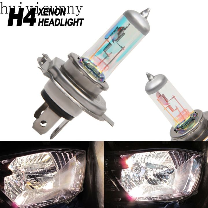 Huiyisunny หลอดไฟหน้า H4 100W 8500K สำหรับรถยนต์แอลอีดีซุปเปอร์สว่างหลอดไฟฮาโลเจนไฟใกล้ตัวได้ไกล ...