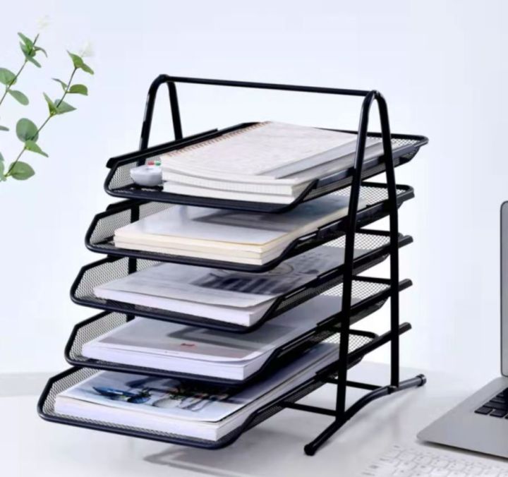 Five layers Wire mesh file tray frame with multiple file holders ...