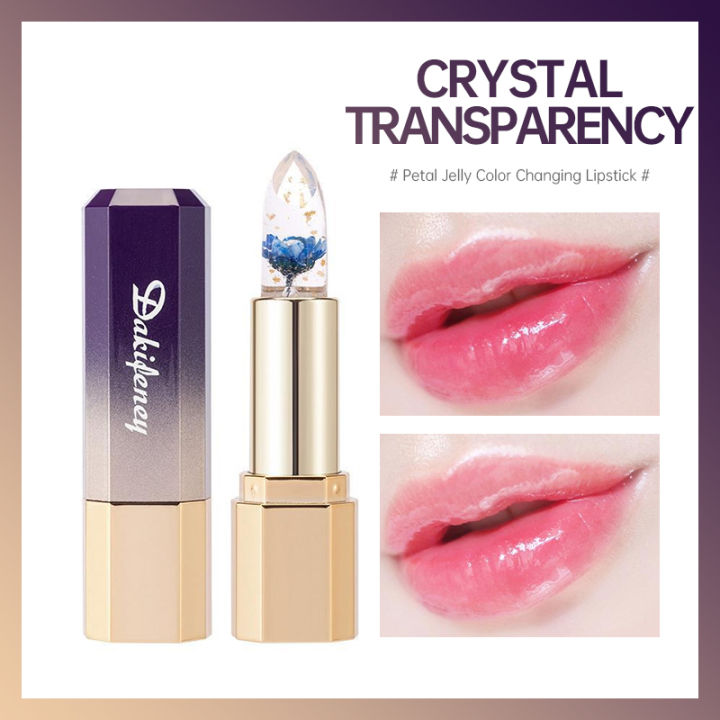 Transparent Jelly Fresh Flower Lipstick Delicate Gold Foil Color ...